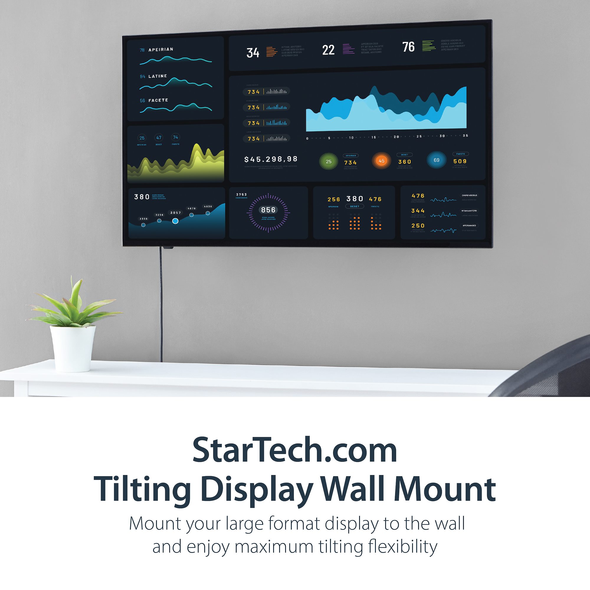StarTech.com Flat Screen TV Wall Mount - Tilting - For 32 to 75" TV - Steel