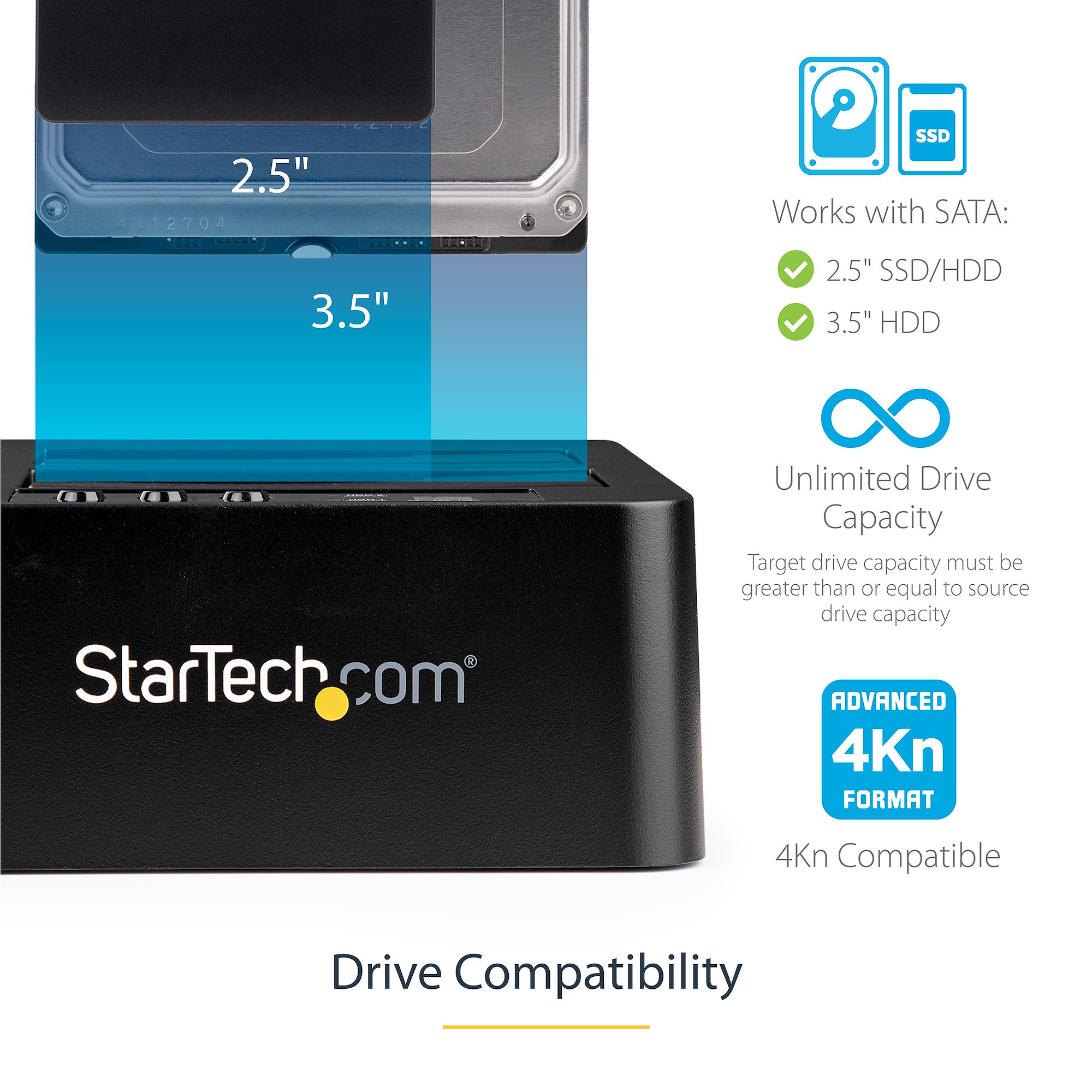StarTech.com Standalone Dual-Bay Hard Drive Duplicator Dock, External ...