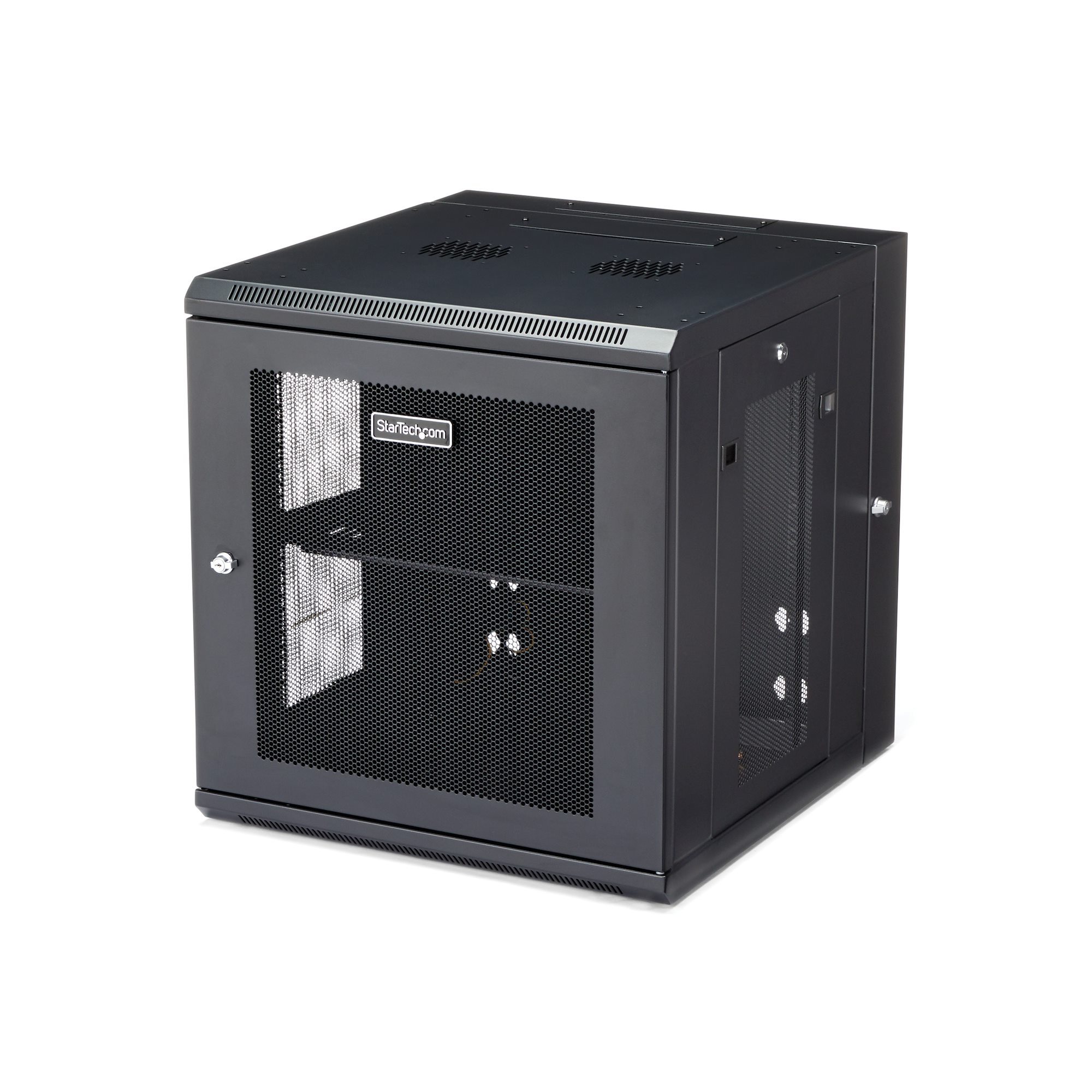 StarTech.com 4-Post 12U Wall Mount Network Cabinet, Hinged Wall-Mounted Server Rack for IT Equipment