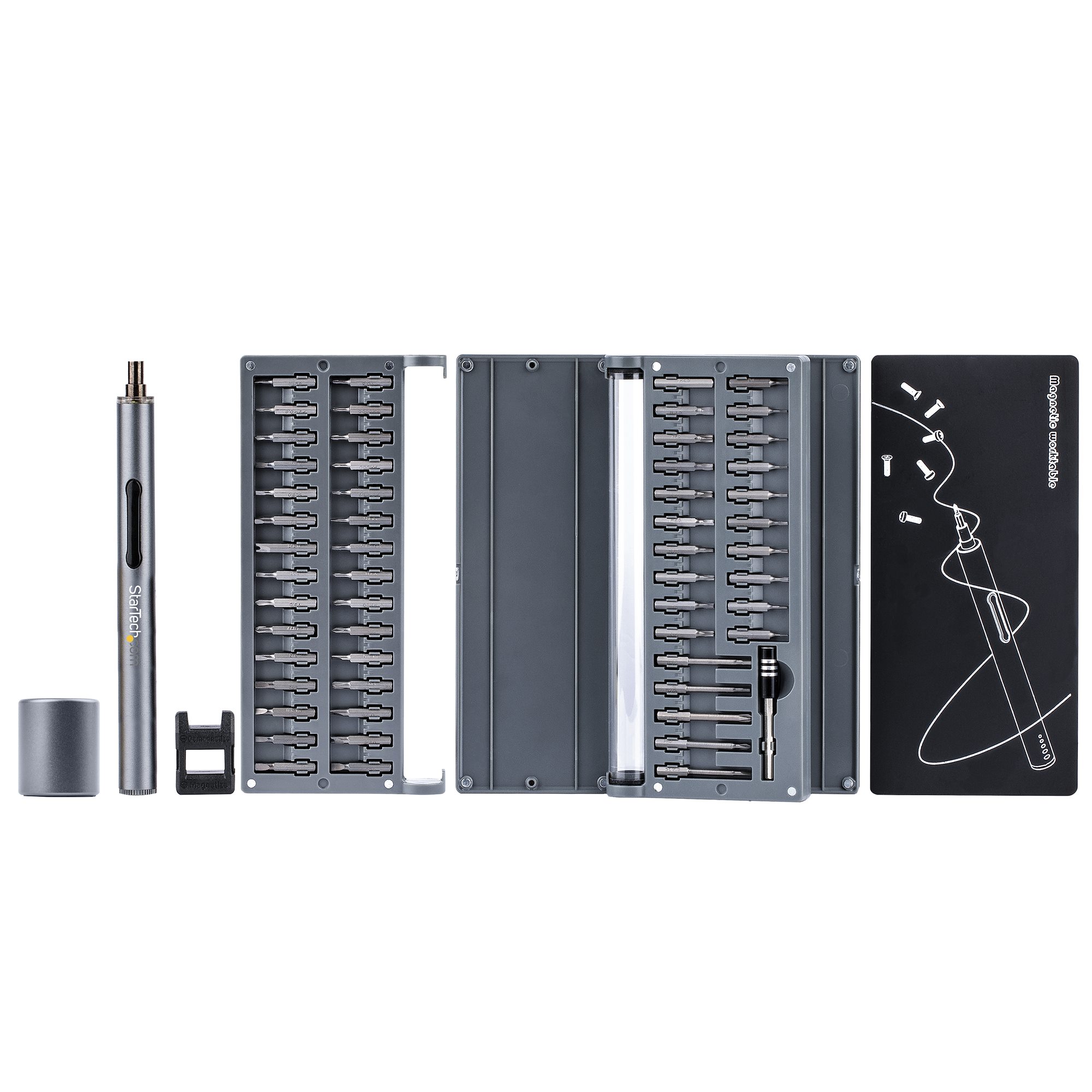 StarTech.com 55-Bit Electric Precision Screwdriver Set - Portable ...