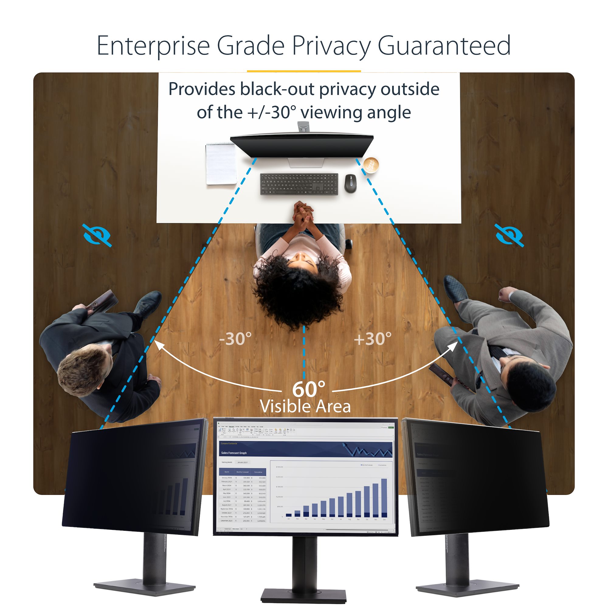 StarTech.com 27-inch 16:9 Computer Monitor Privacy Screen - Hanging ...