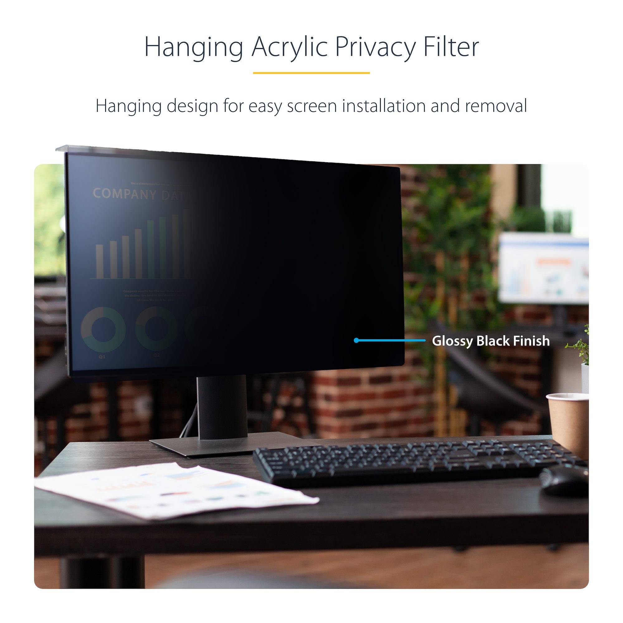 StarTech.com 27-inch 16:9 Computer Monitor Privacy Screen - Hanging ...