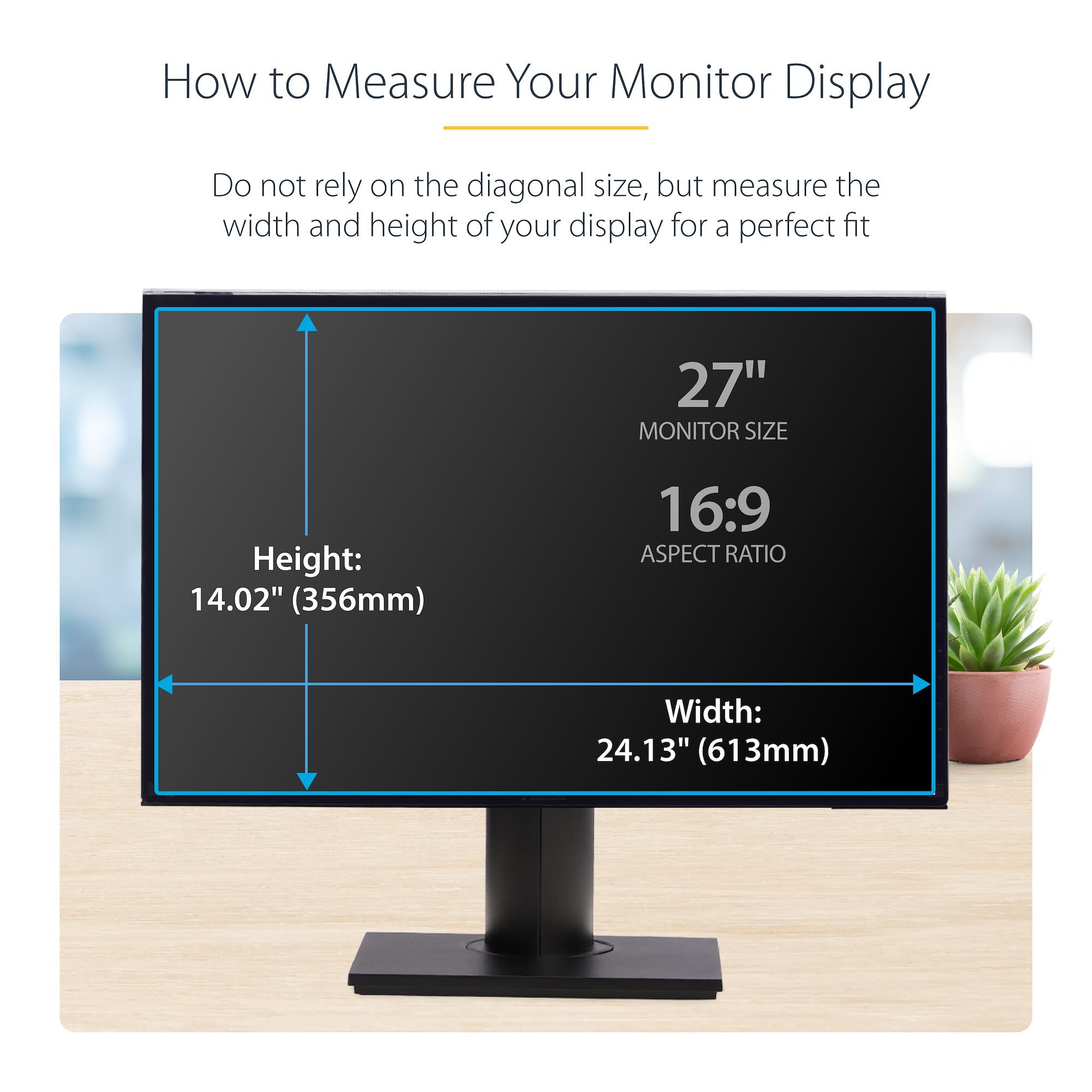 StarTech.com 27-inch 16:9 Computer Monitor Privacy Screen - Hanging ...