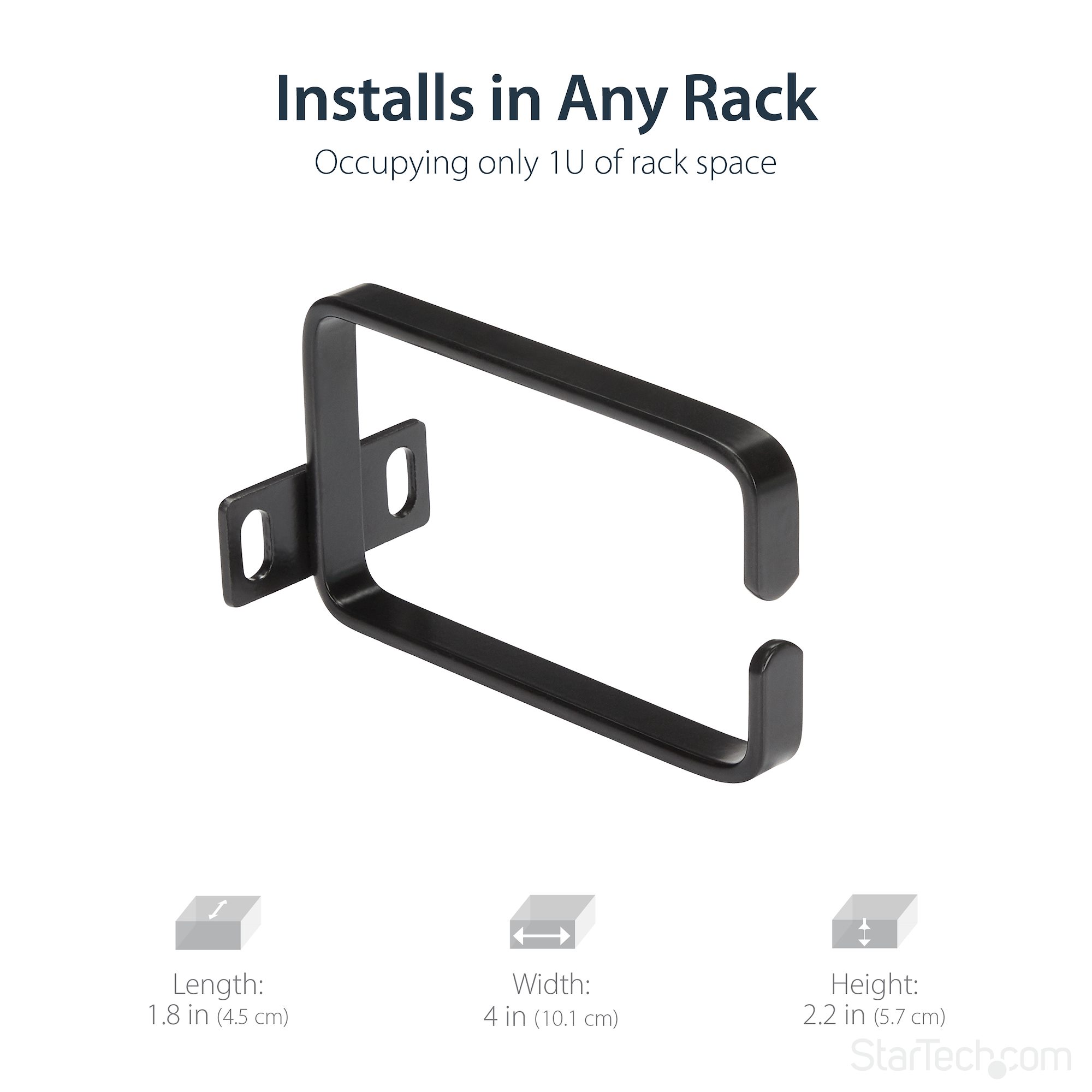StarTech.com 1U Vertical 2.2 x 3.9in Server Rack Cable Management D ...