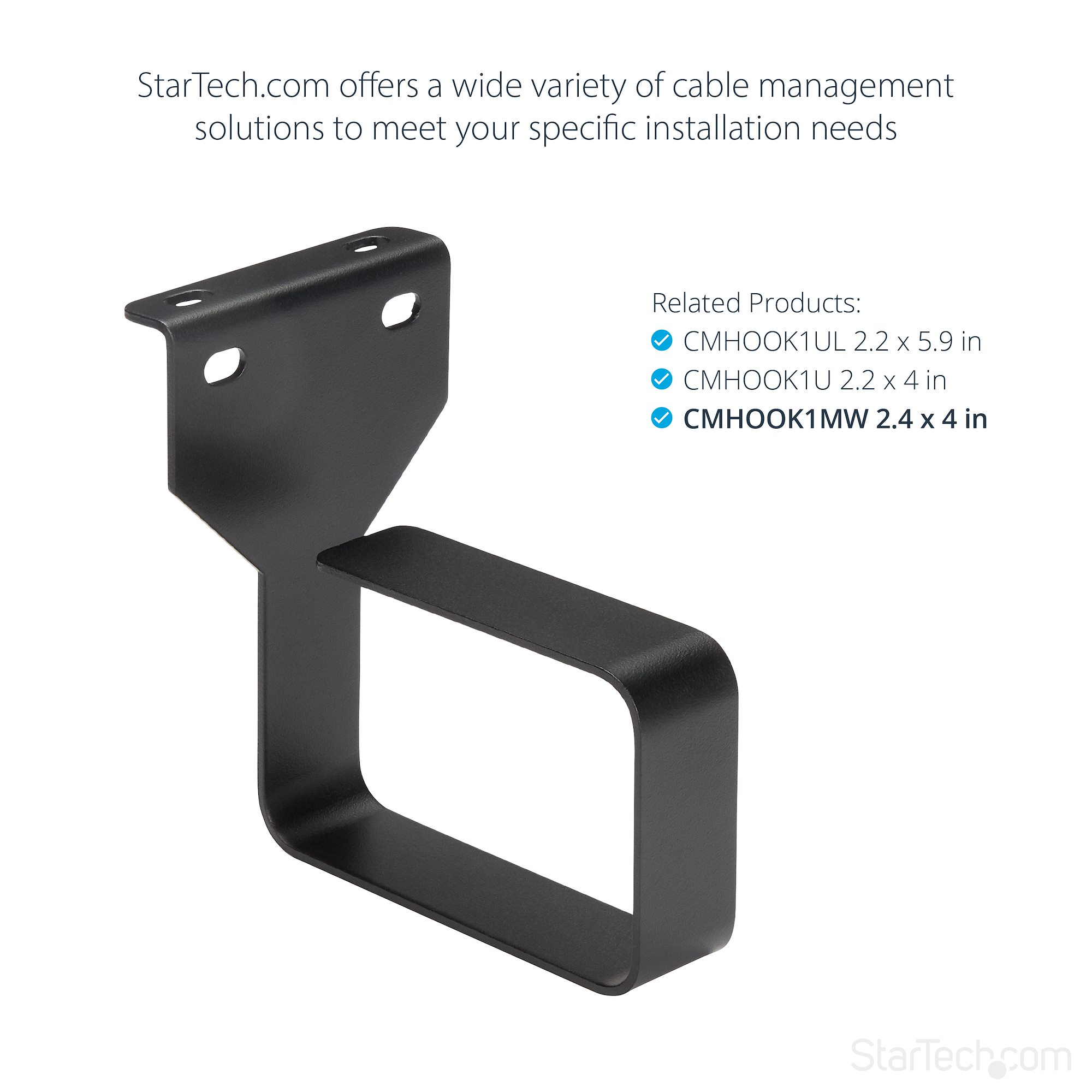 StarTech.com 2.4 x 3.9in Vertical Cable Management D Ring - 1.5U Metal ...