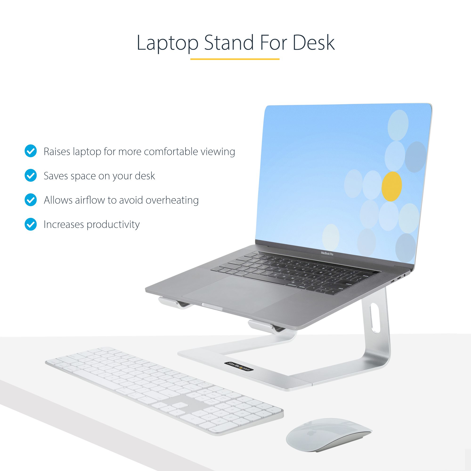 StarTech.com Laptop Stand for Desk - 5kg/11lb - Aluminum - Silver ...