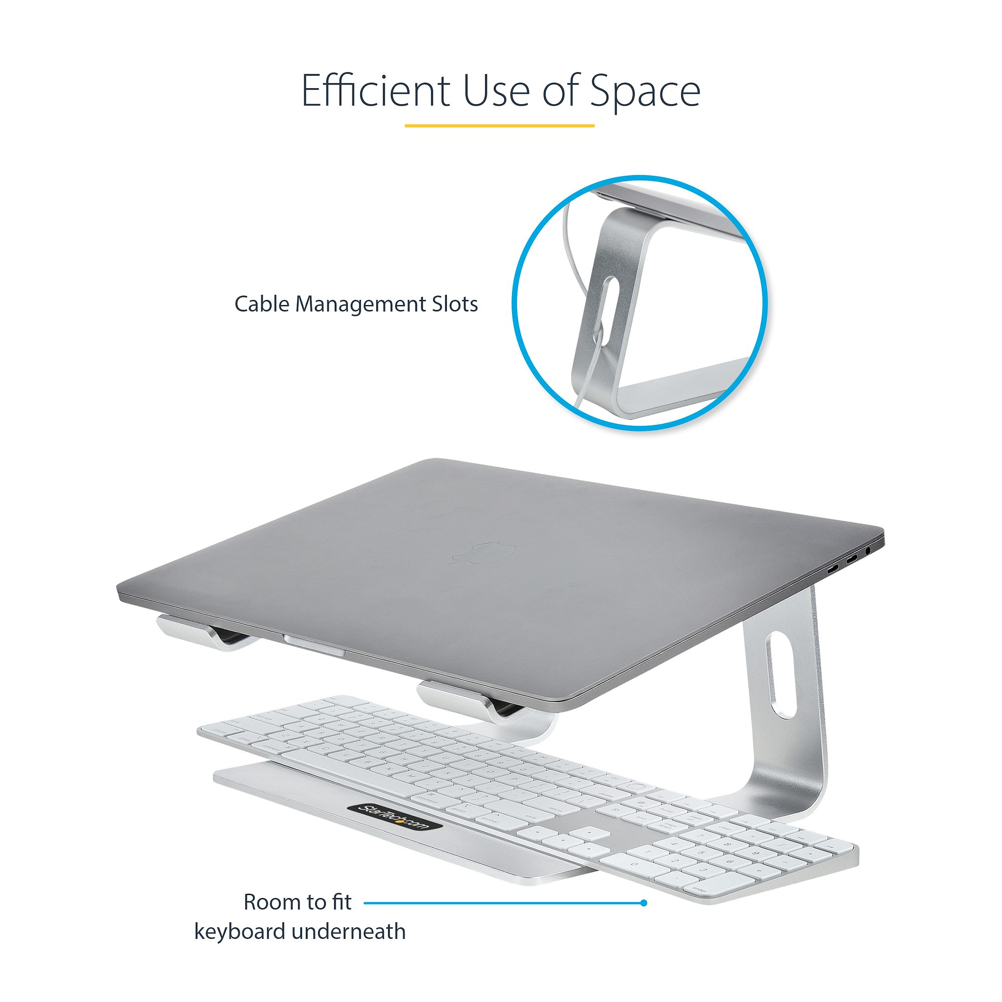 StarTech.com Laptop Stand for Desk - 5kg/11lb - Aluminum - Silver ...
