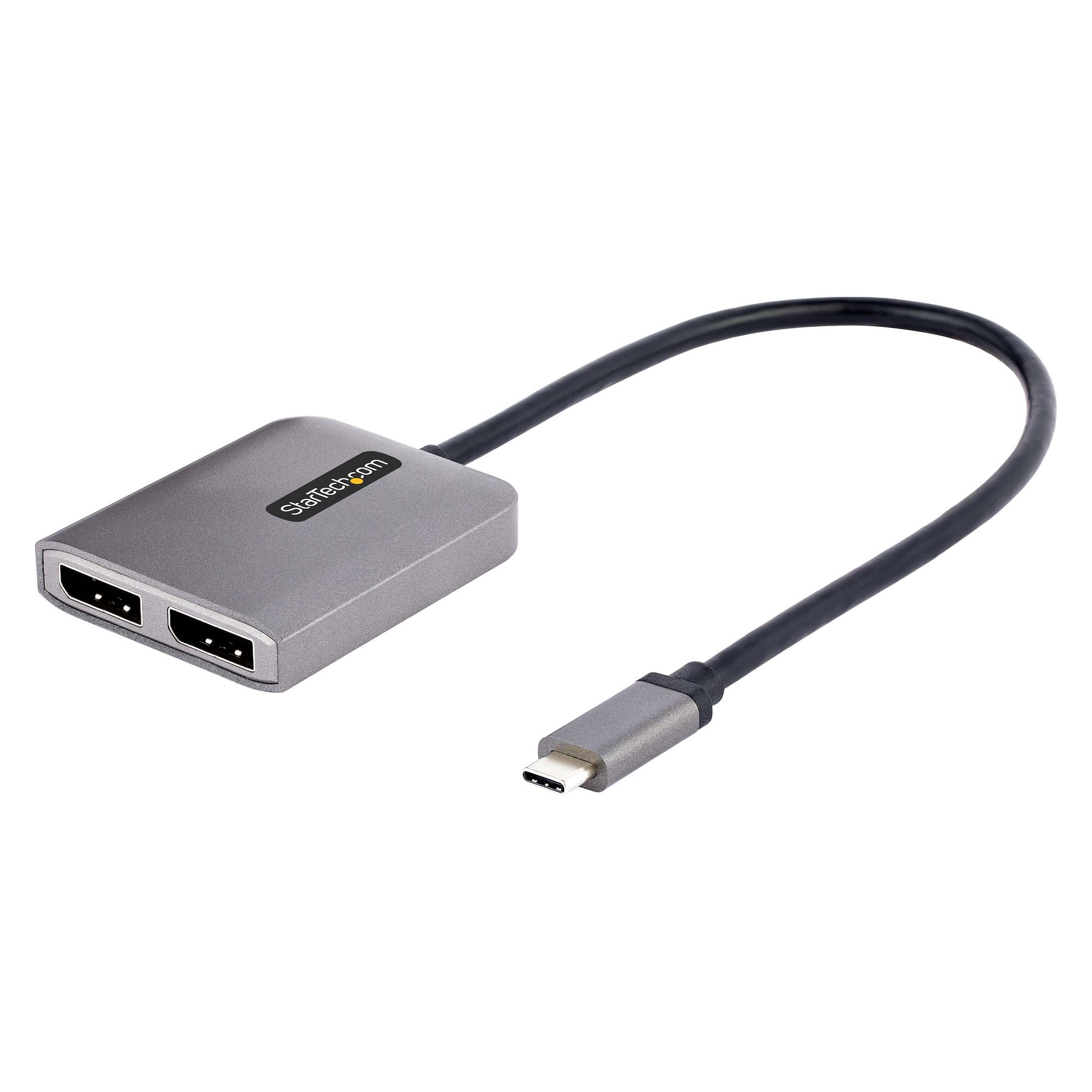 StarTech.com USB-C to Dual DisplayPort Adapter, Type-C Multi-Monitor ...