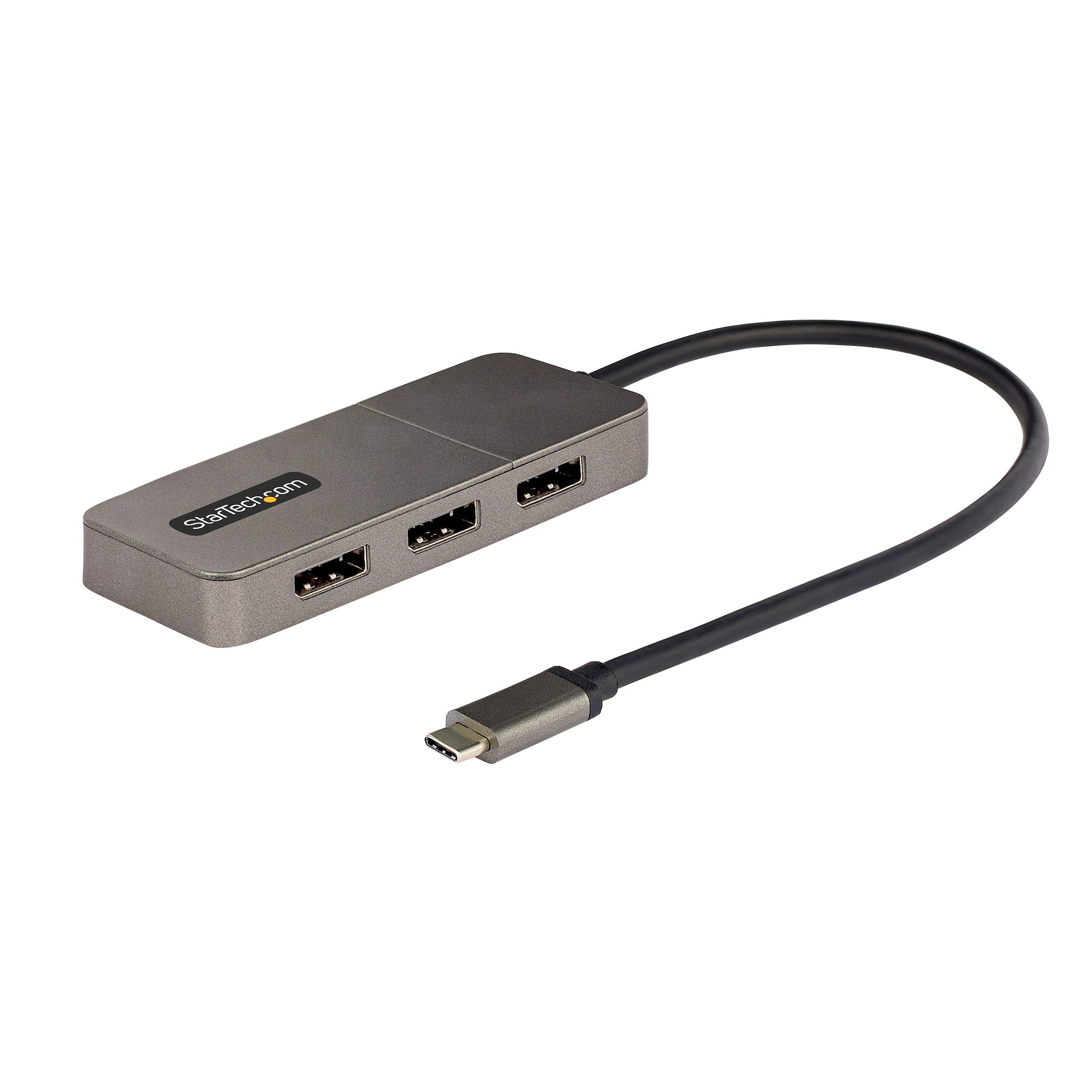 StarTech.com 3-Port USB-C Multi-Monitor Adapter, Type-C Laptop MST Hub ...