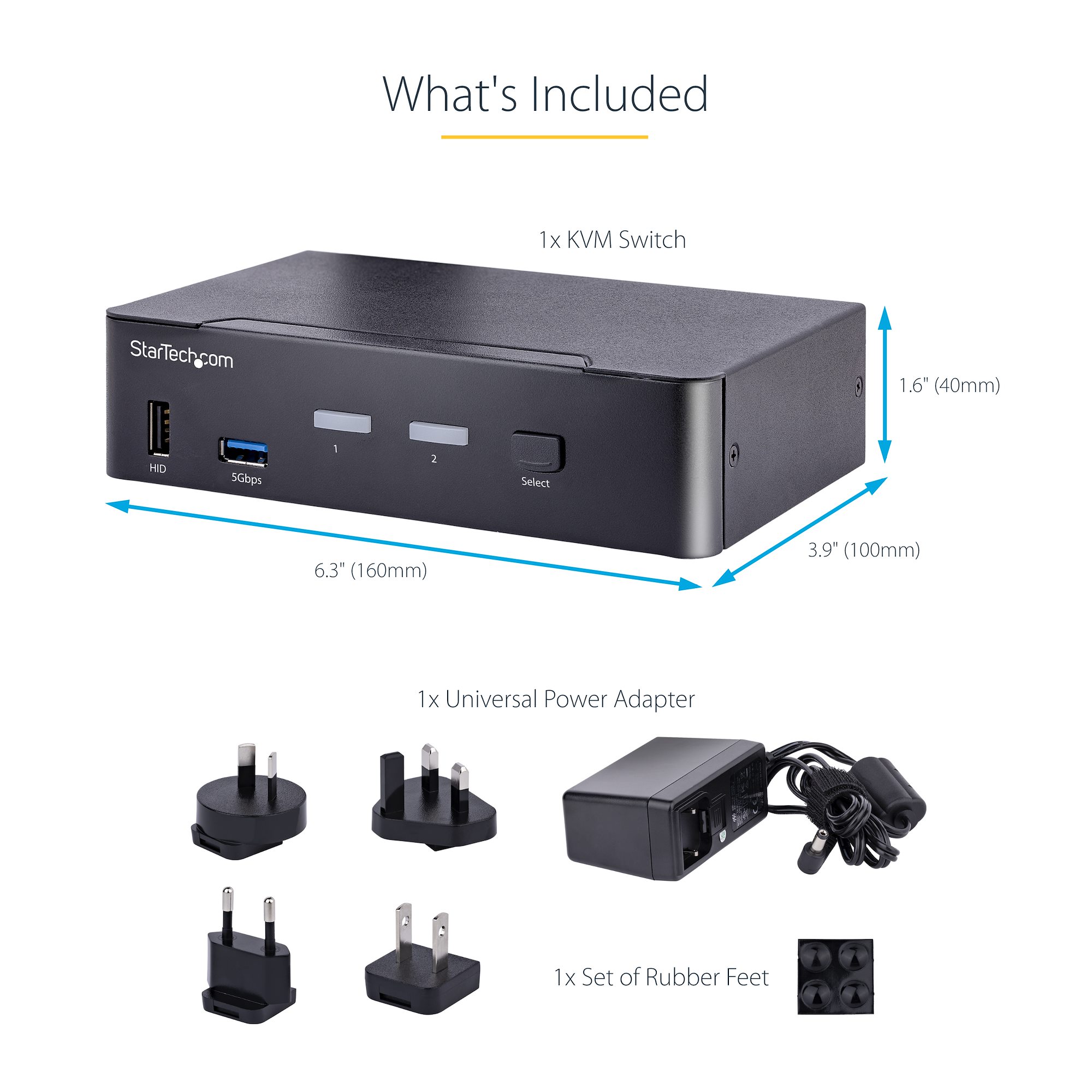 StarTech.com 2 Port USB C KVM Switch - DisplayPort 4K 60Hz - 3.5mm ...