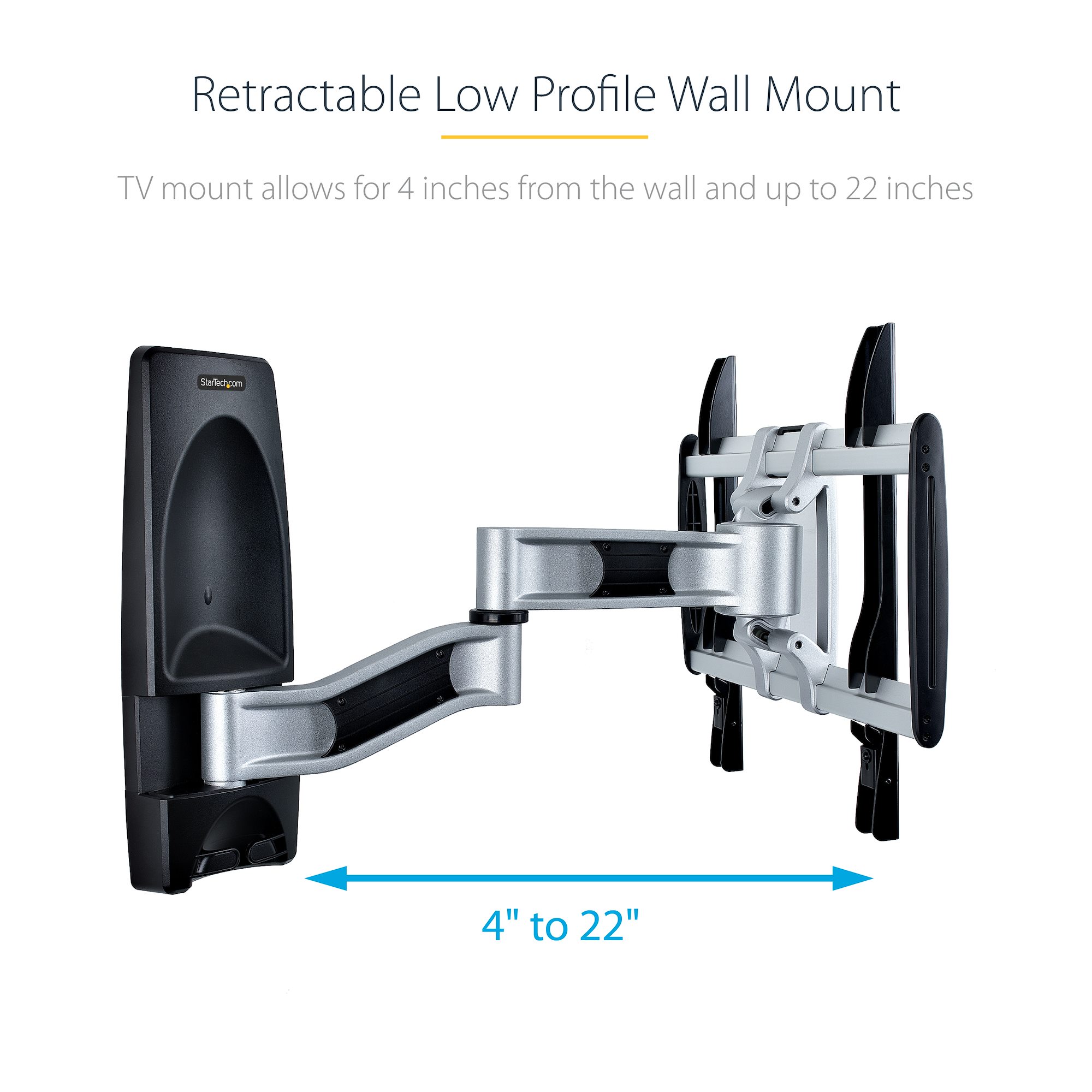 StarTech.com Corner Articulating TV Wall Mount, VESA Wall Mount TV ...