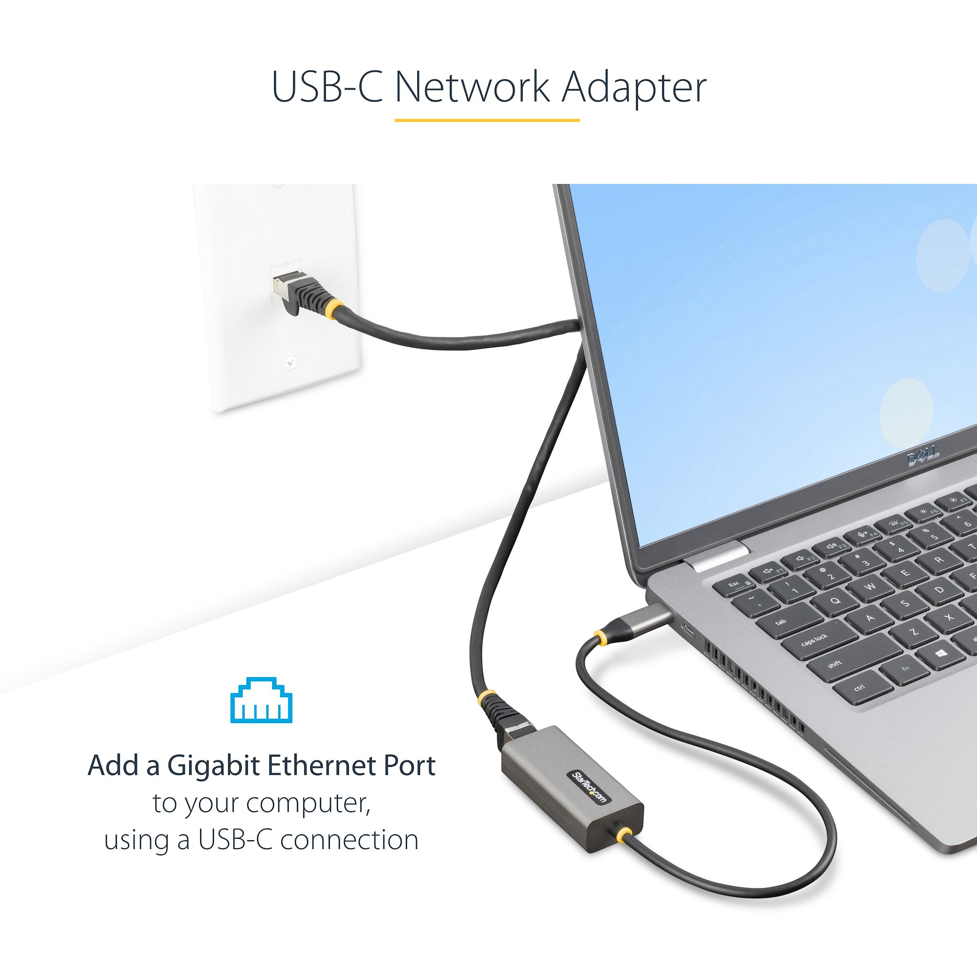 StarTech.com USB-C to Ethernet Adapter, Gigabit Network Adapter, ASIX AX88179A, 1ft/30cm Cable