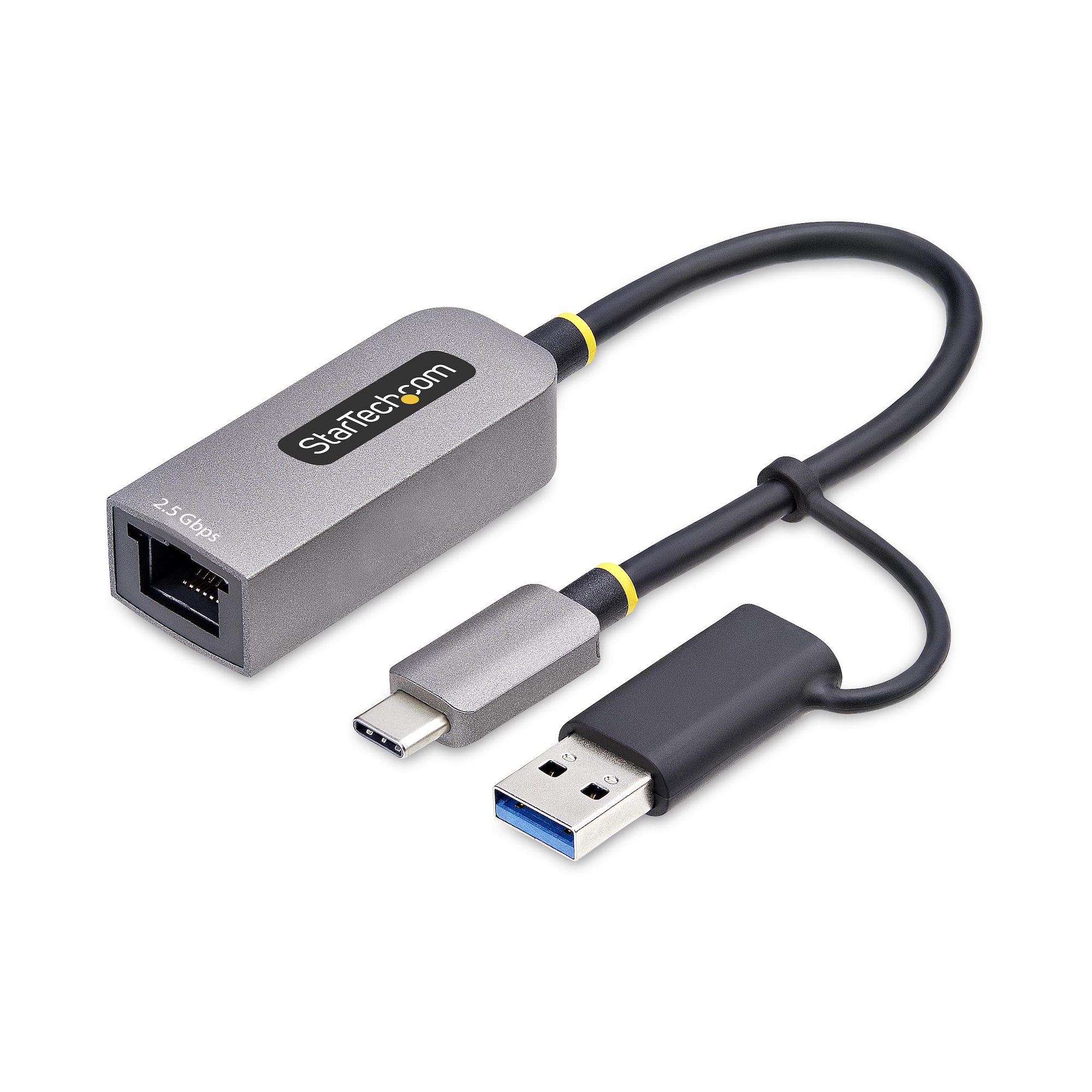 StarTech.com 2.5GbE USB-C to Ethernet Adapter with USB-A Converter ...