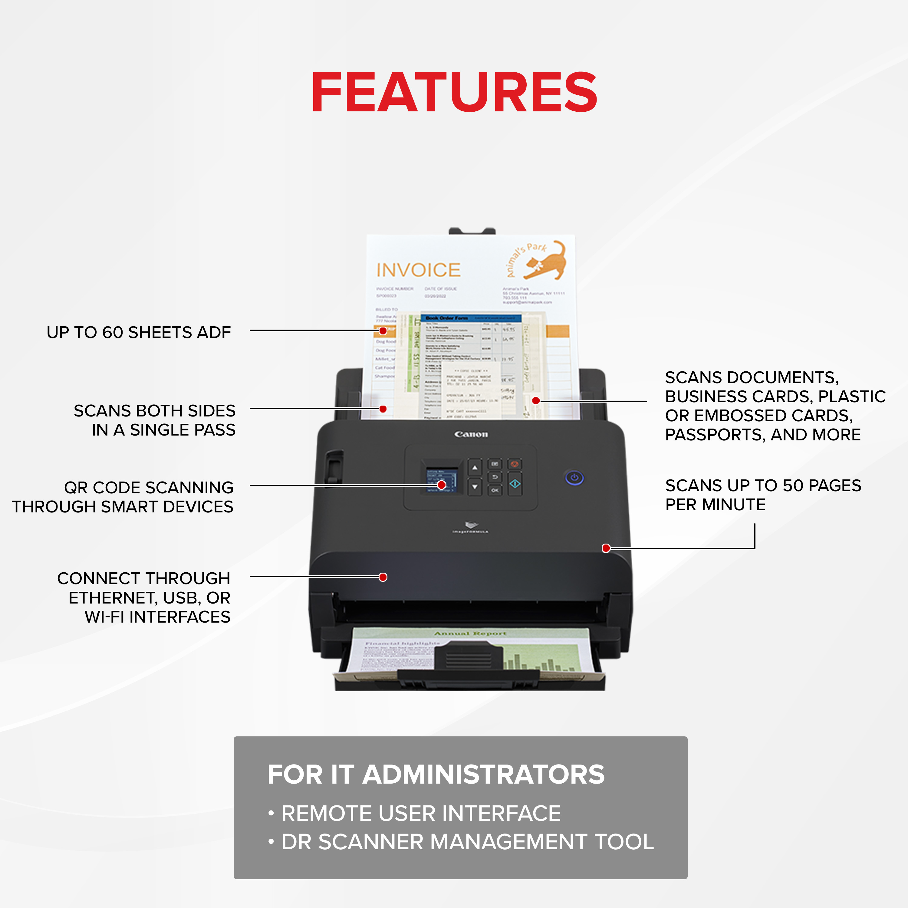 Canon imageFORMULA DR-S250N Office Document Scanner