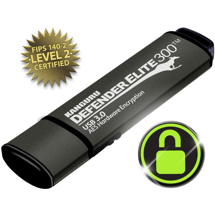 Kanguru Defender Elite300 FIPS 140-2 Certified, AES XTS 256-Bit ...