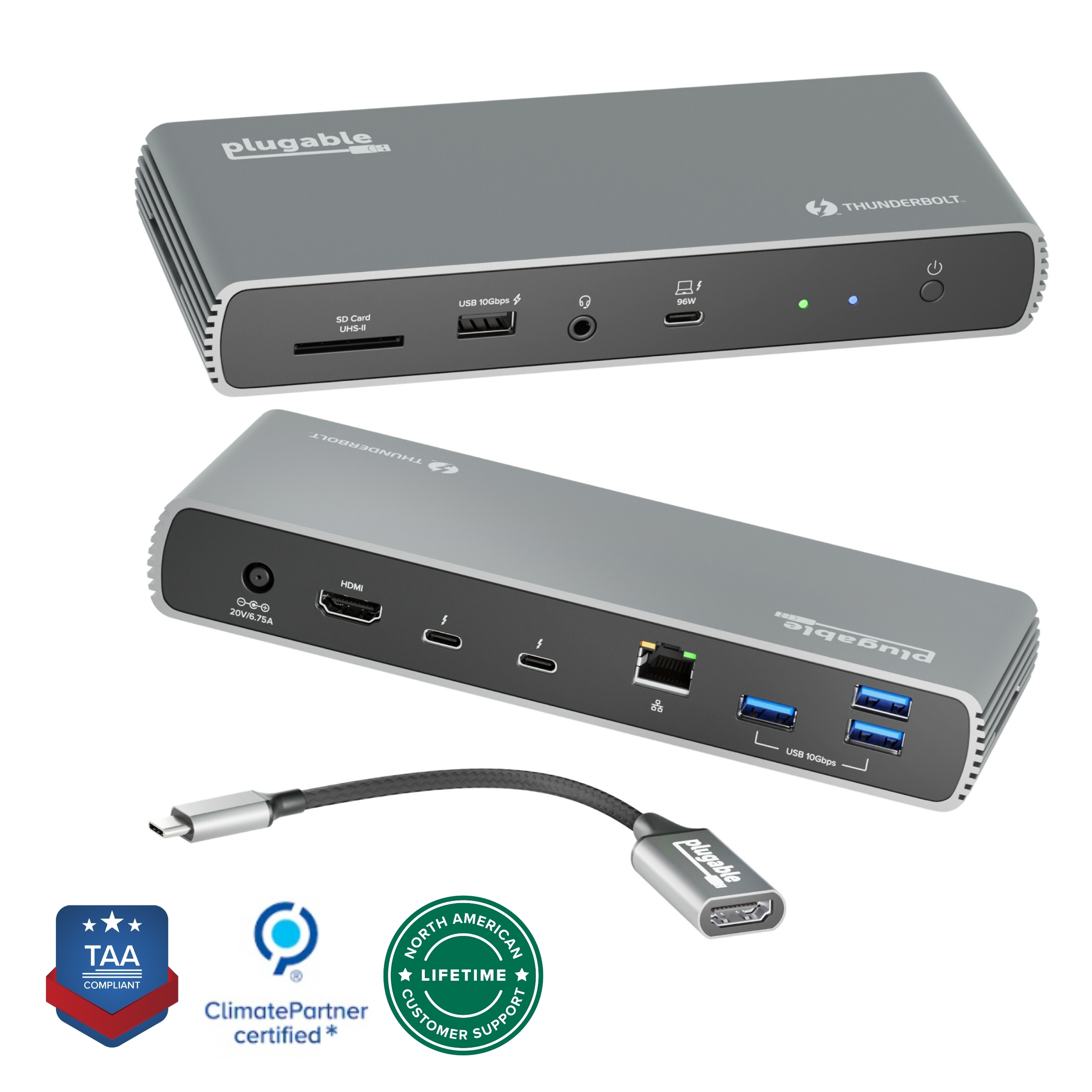 Plugable Thunderbolt 4 Dock,100W Dual Monitor Single 8K or Dual 4K-TAA ...