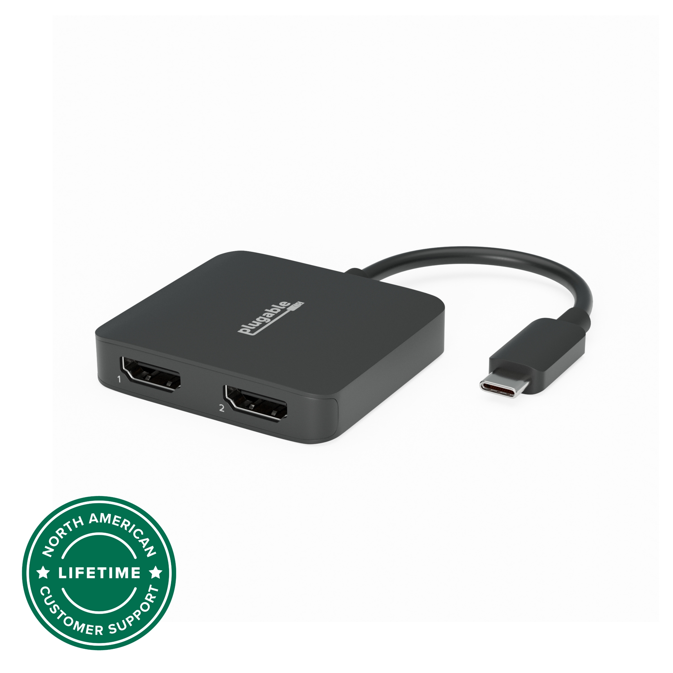 Plugable USB C to HDMI Adapter for Dual Monitors, 4K 60Hz USB C ...
