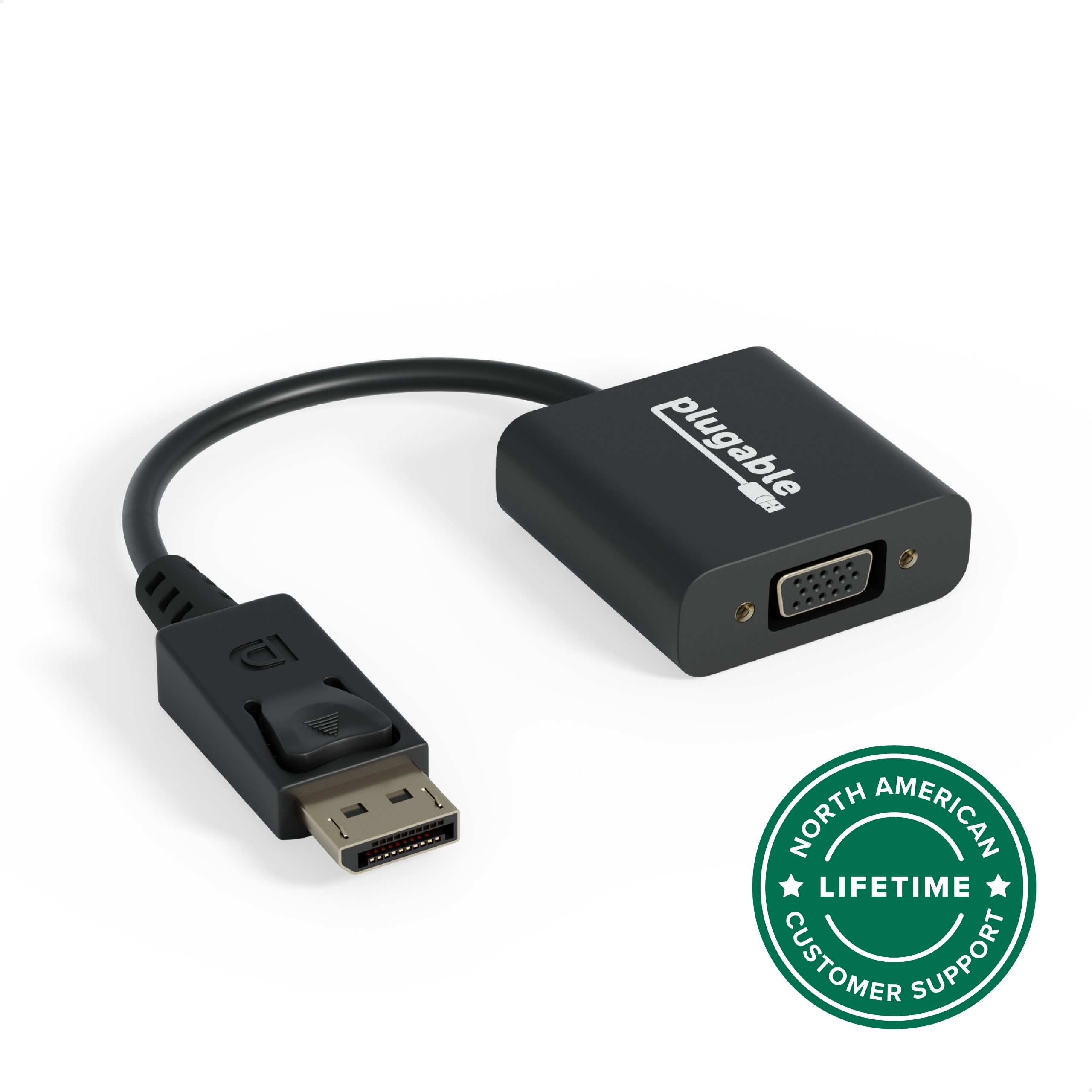 Plugable DisplayPort to VGA Adapter - Supports Windows and Linux, Active
