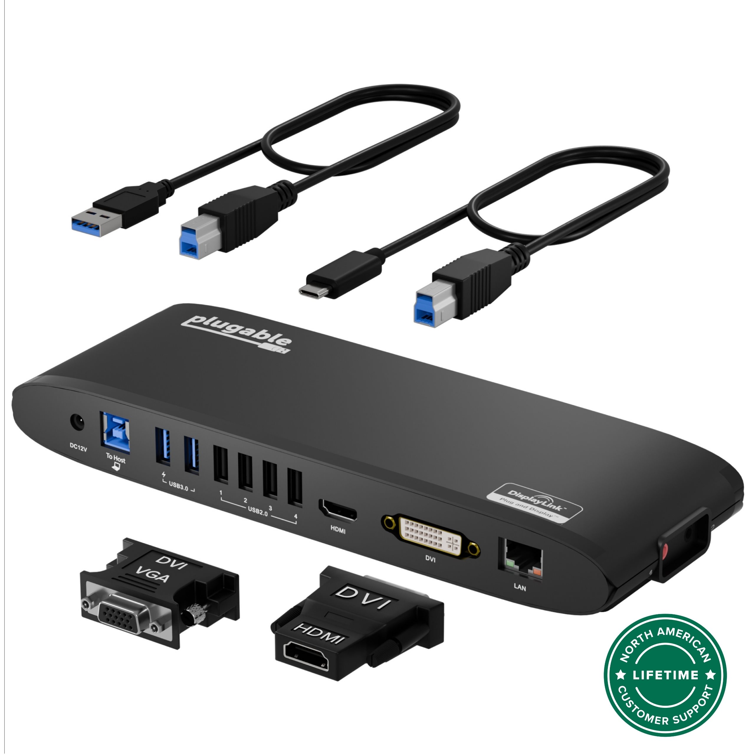Plugable Universal Dual Monitor Docking Station for Dell, HP, Lenovo ...