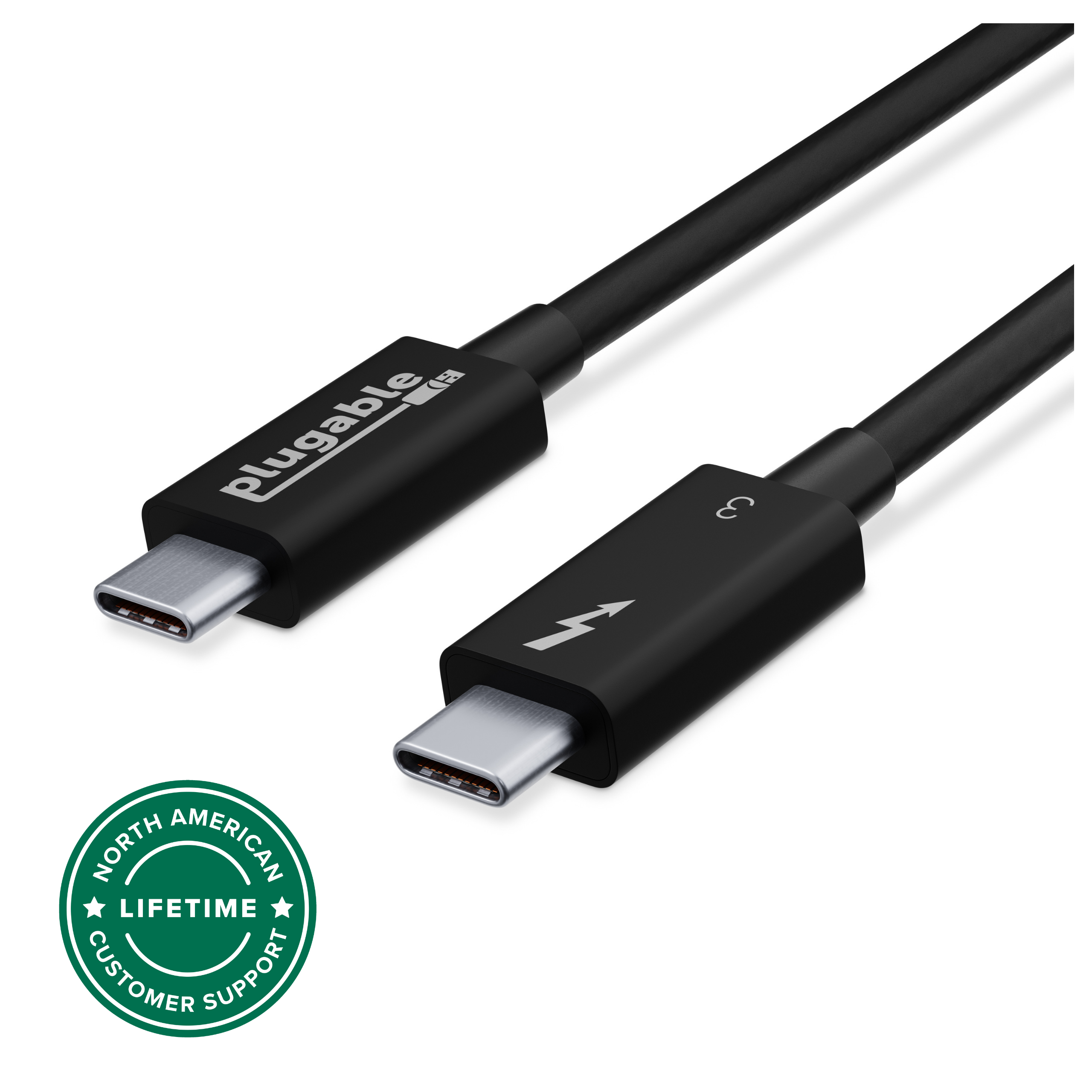 Plugable Thunderbolt 3 Cable 40Gbps Supports 100W (20V, 5A) Charging, 2 ...