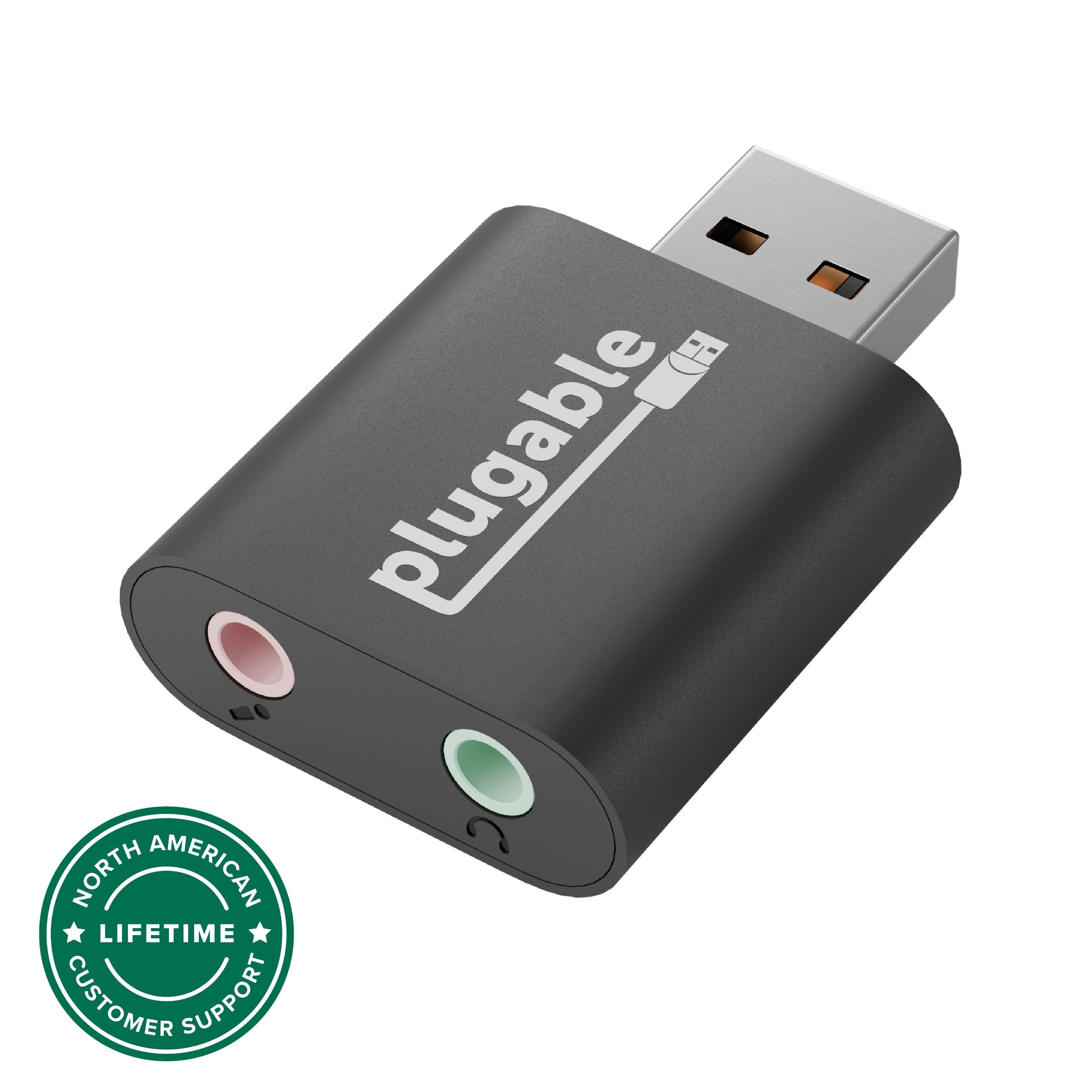 Plugable USB Audio Adapter with 3.5mm Speaker-Headphone and Microphone Jack